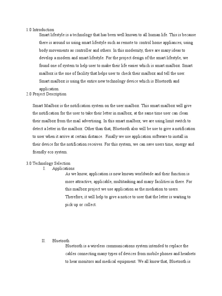 Proposal Smart Lifestyle Project | Download Free PDF | Bluetooth | Switch