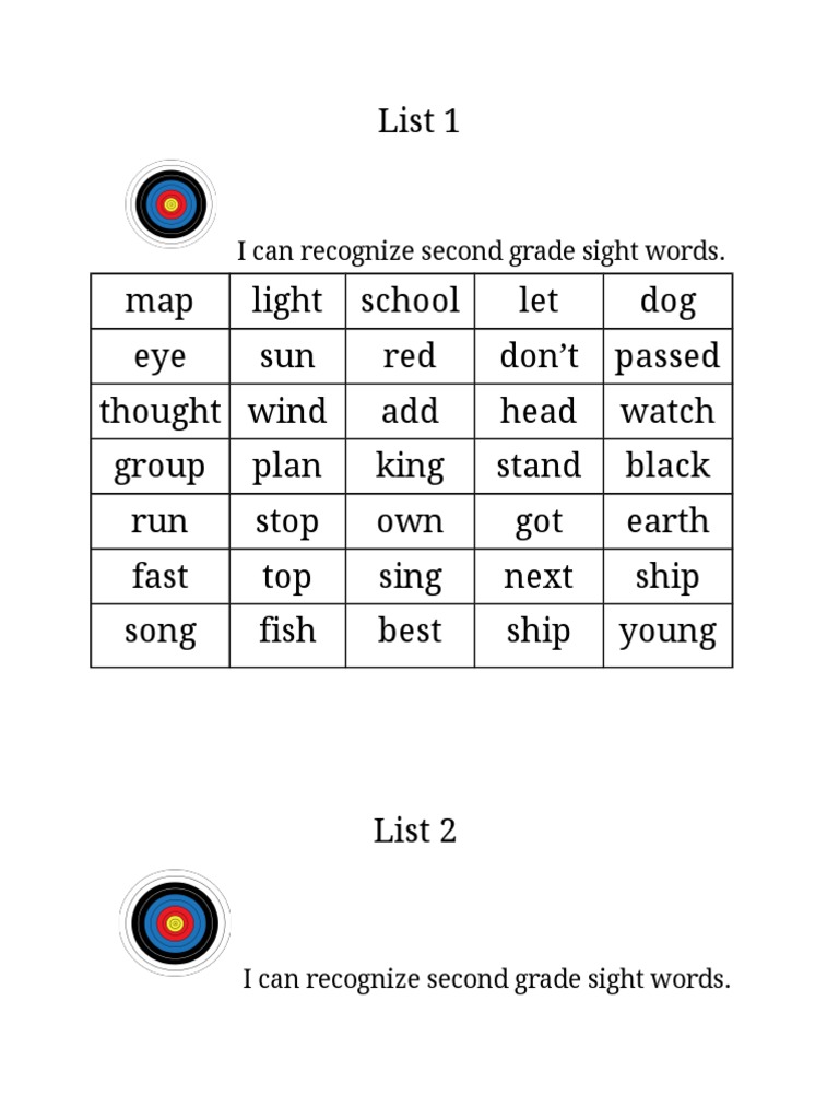 2nd Grade Sight Words List | PDF