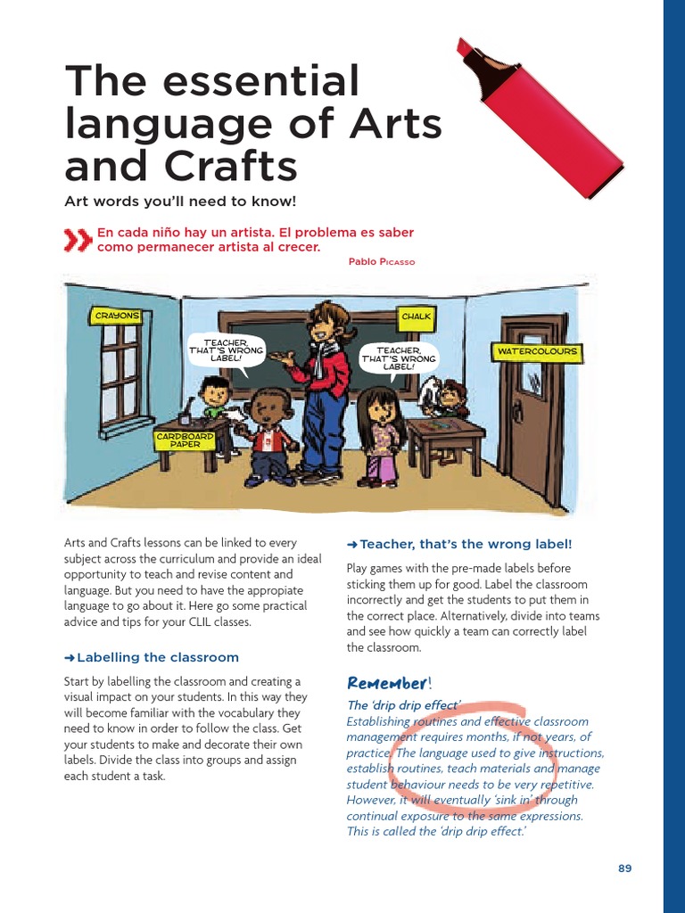 Essential Language of Arts&Crafts | PDF | Classroom | Drawing