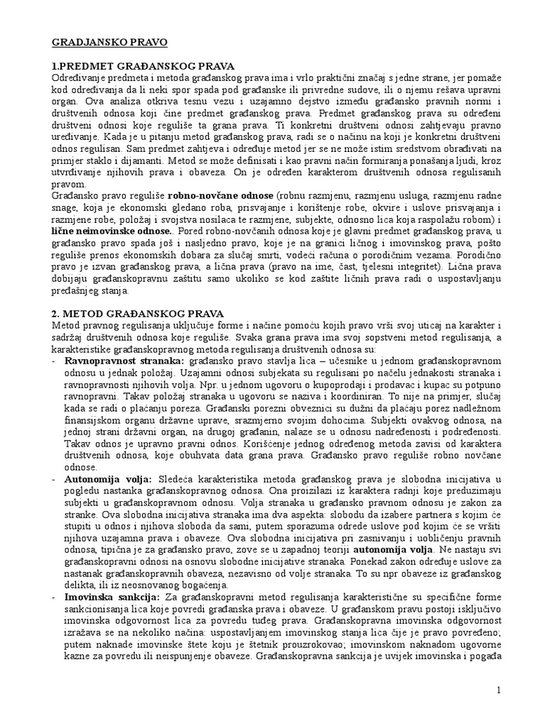 Uvod U Gradjansko Pravo | PDF