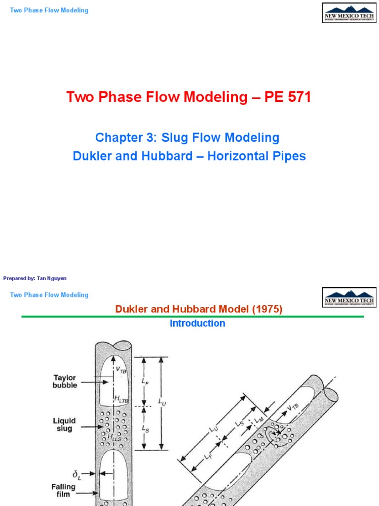 Two Phase Flow Modeling - PE 571: Chapter 3: Slug Flow Modeling Dukler and Hubbard - Horizontal ...