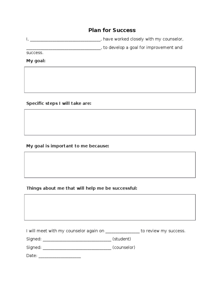 Student Success Plan Template | PDF