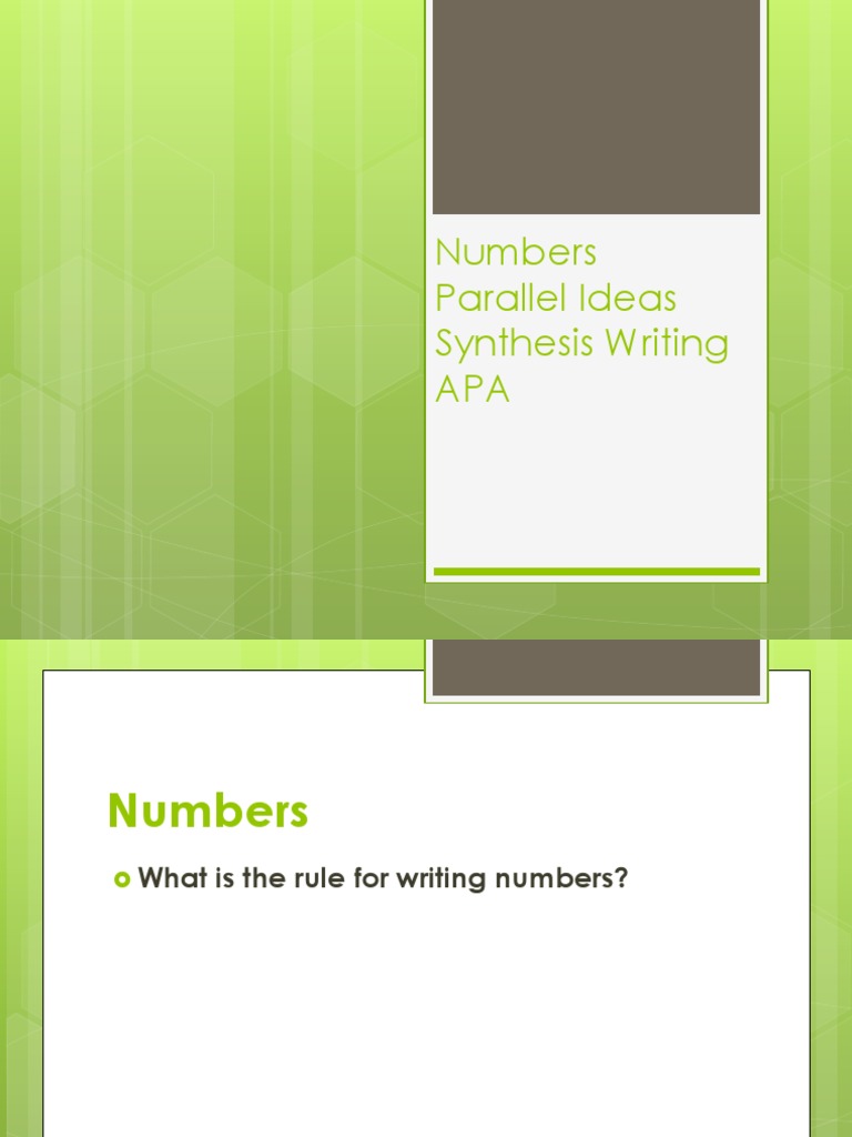 Eng102 Numbers Parallelism Synthesis APA | PDF | Citation | Languages