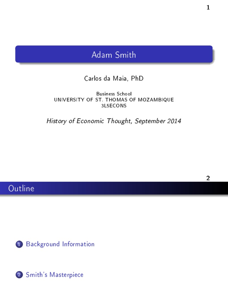 The Wonderful World of Adam Smith (Topic 2 Final) | PDF | Adam Smith ...