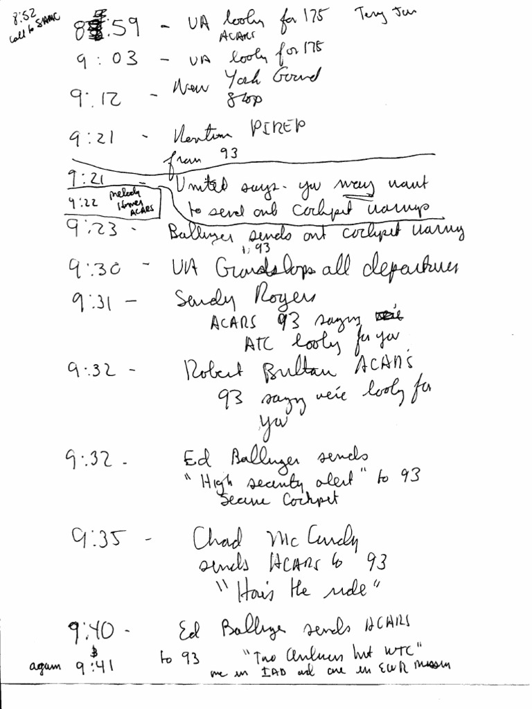 T7 B13 UAL ACARS To 9-11 Flights FDR - Entire Contents - 2 PG Notes and ...