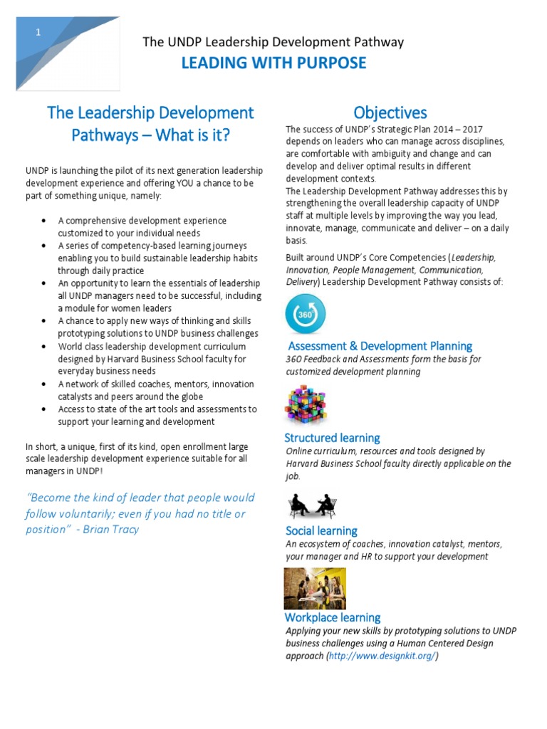 The Leadership Development Pathways - What Is It? Objectives | Download ...