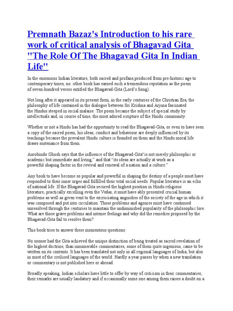 Premnath Bazaz | PDF | Bhagavad Gita | Jainism