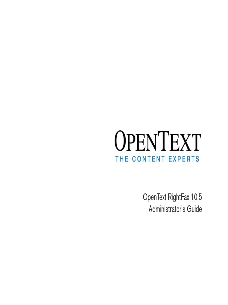 RightFax 10.5 Administrators Guide | PDF | Fax | Databases