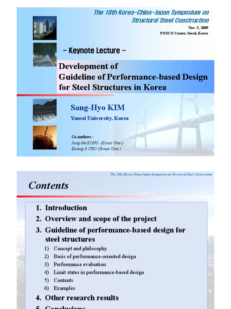 Development of Guideline of Performance-Based Design For Steel Strctures in Korea PDF | PDF ...