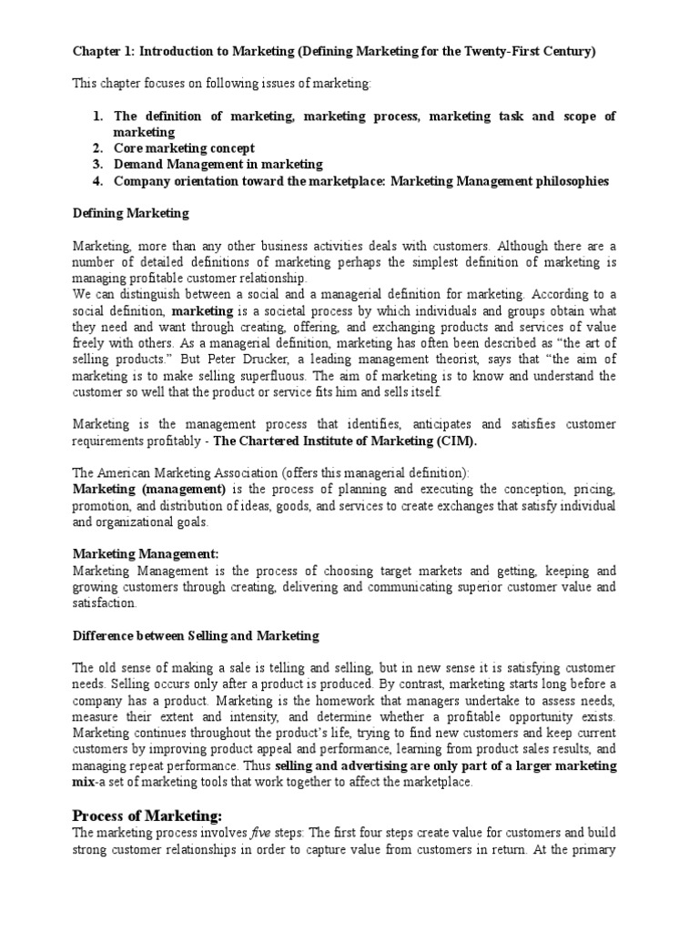 Introduction To Marketing | PDF | Sales | Marketing