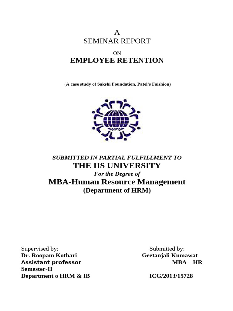 Project Report-Employee Retention | PDF | Employee Retention | Turnover ...