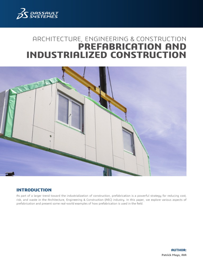 Prefabrication and Industrialized Construction Whitepaper Aec | PDF | Building Information ...