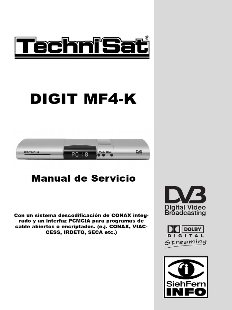 Manual Technisat Digit Mf4-k | PDF | Televisión por cable | Control remoto