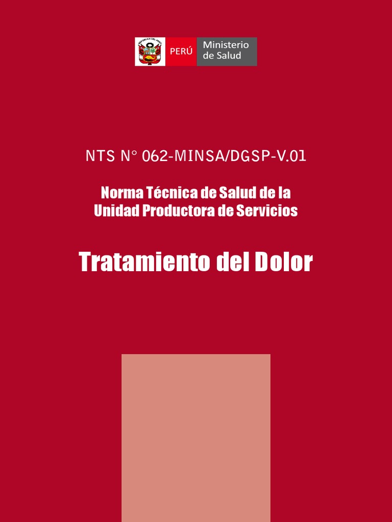 Nts n062 Minsa DGSP v01 Ups Dolor | PDF | Enfermería | Dolor