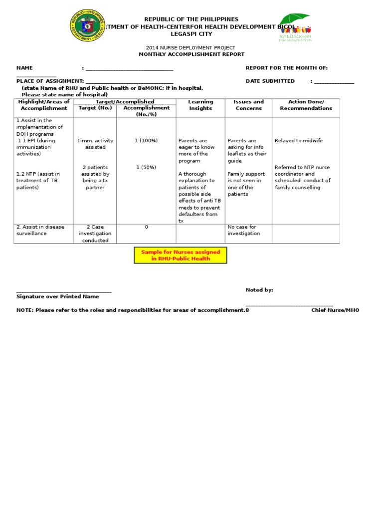 Monthly Report Form For NDP Edited (2) From PHT | PDF | Social Science ...