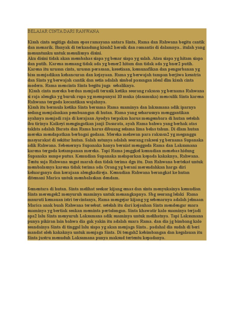 Belajar Cinta Dari Rahwana | PDF