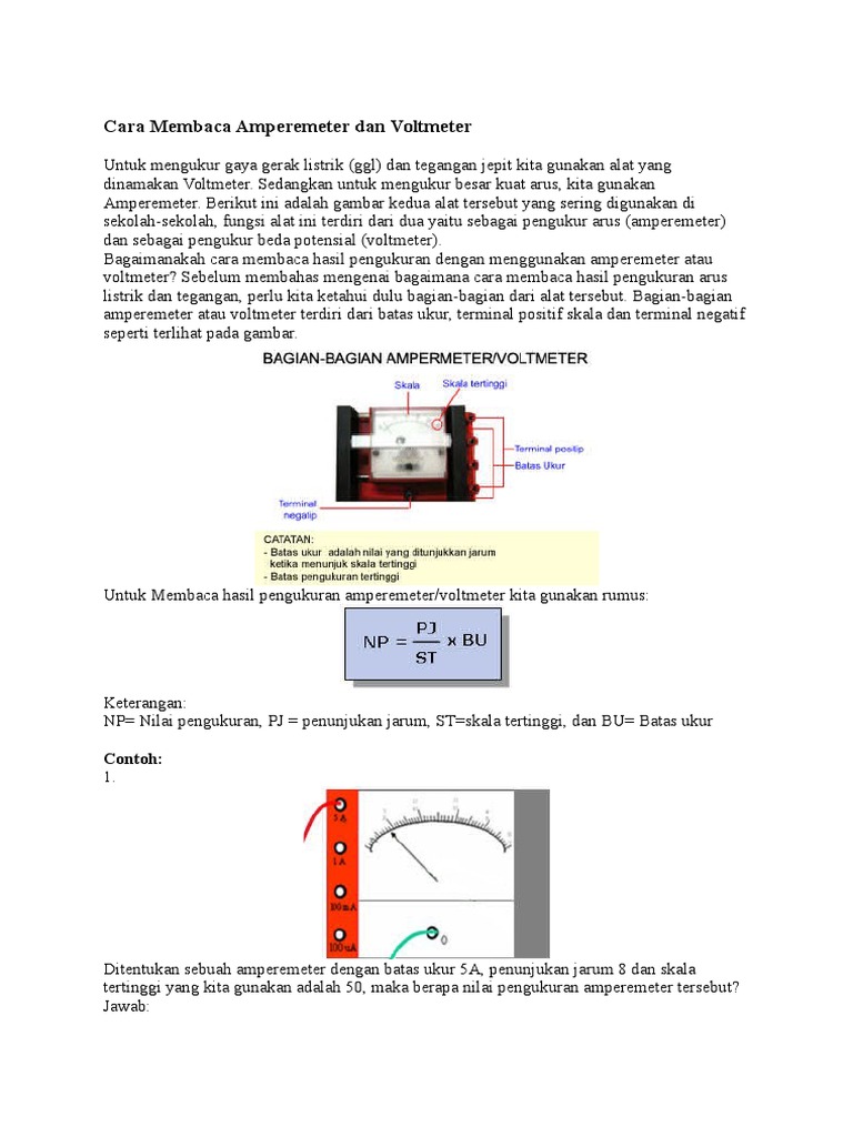 Cara Membaca Amperemeter Dan Voltmeter | PDF