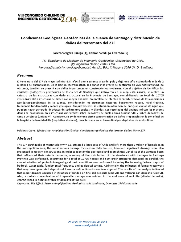 Condiciones Geologicas Geotecnicas PDF | PDF