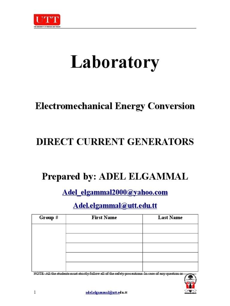 Adel Lab | PDF | Electric Generator | Direct Current