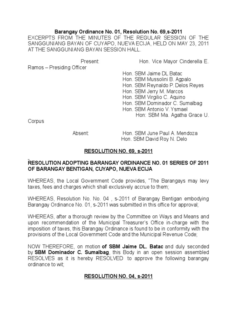 Barangay Ordinance on Stray Animals | PDF | Government