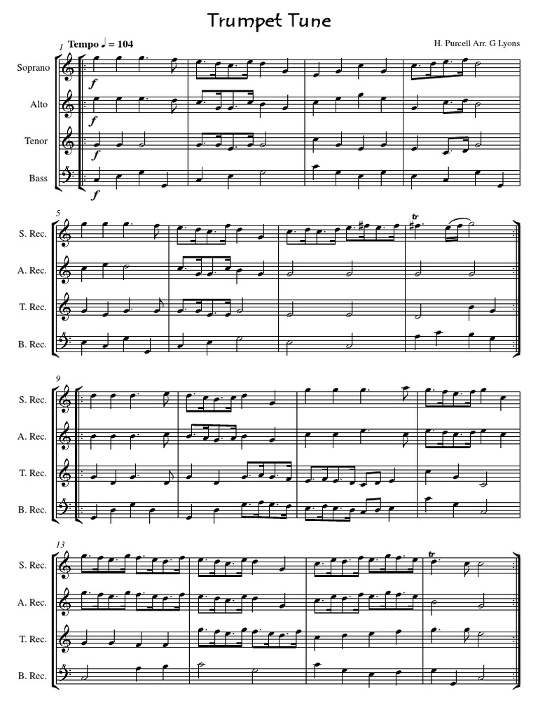 Choral Sheet Music: Trumpet Tune | PDF | Language Arts & Discipline