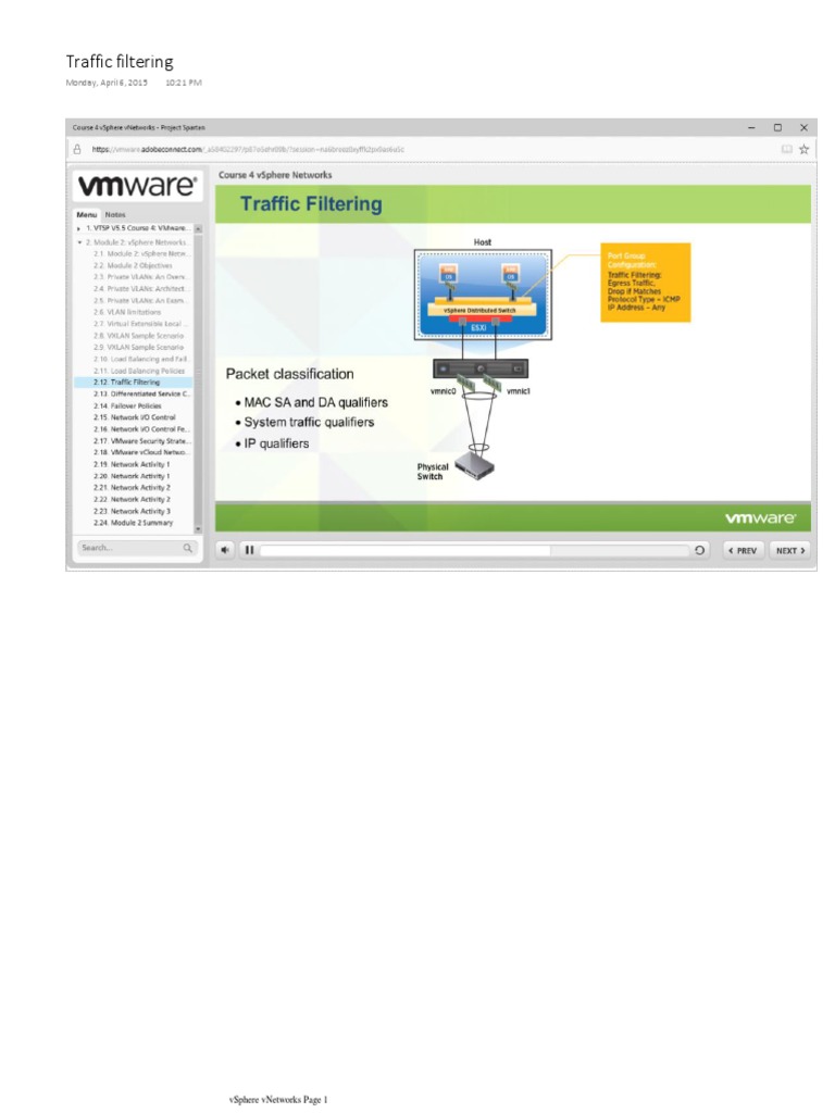 Understanding vSphere Traffic Filtering | PDF