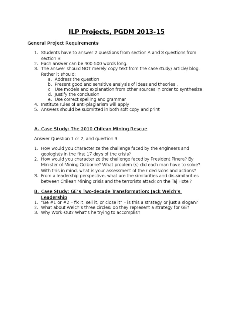 PGDM 2013-15 Project Guidelines | PDF | Career & Growth | Art