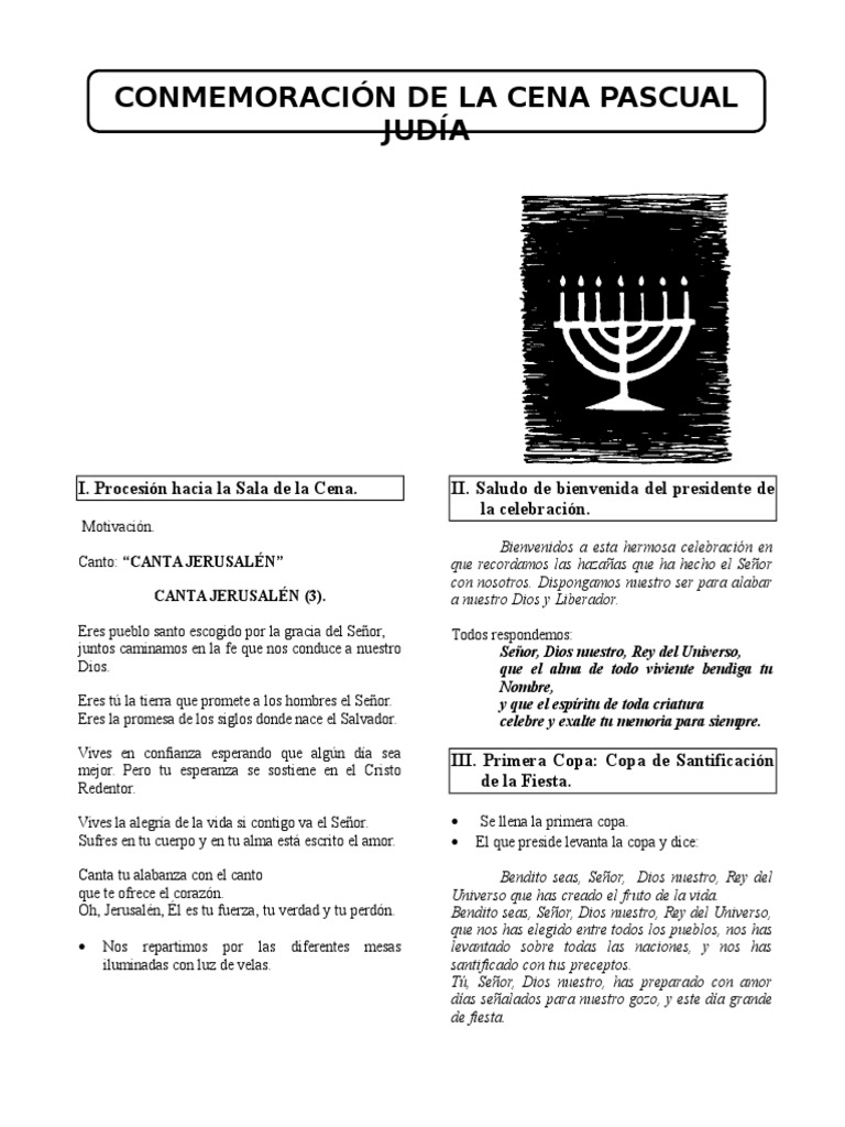 Cena Pascual Judía: Ritual y Significado | PDF | Pascua de Resurrección ...