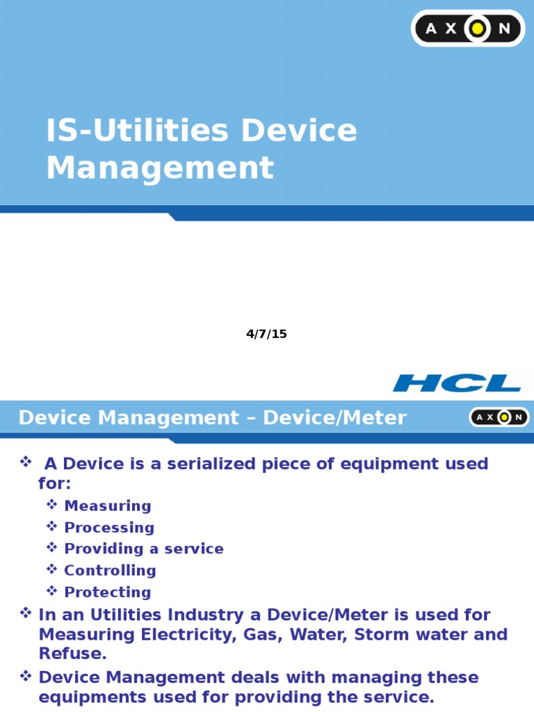 HCL AXON Is Utilities Device Management V1 0 - Complete | PDF ...