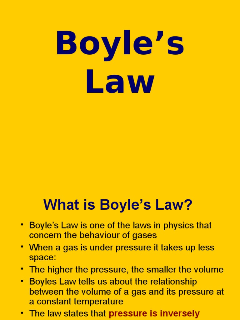 Boyle's Law | PDF | Gases | Volume