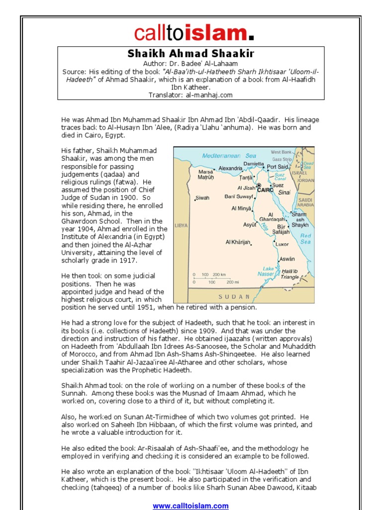 Ahmad Shakir | PDF | Hadith | Islam Related Controversies