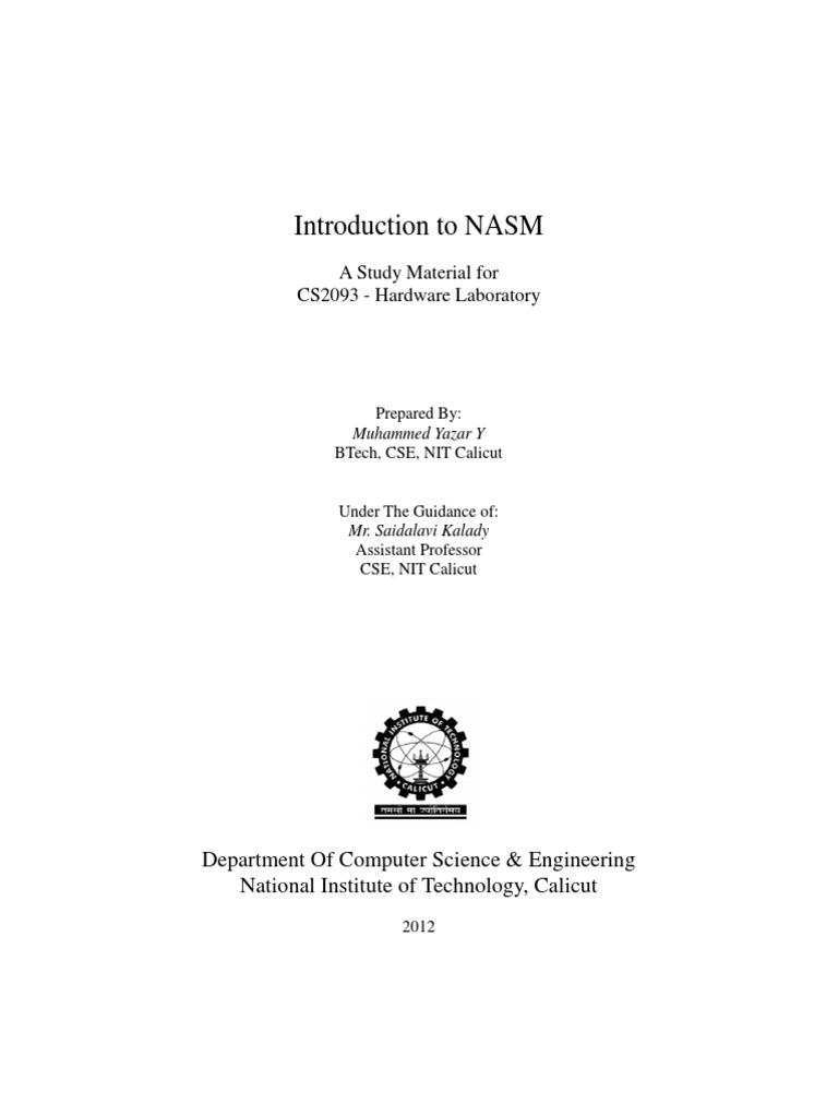 An Introduction to NASM: A Study Guide for Assembly Language ...