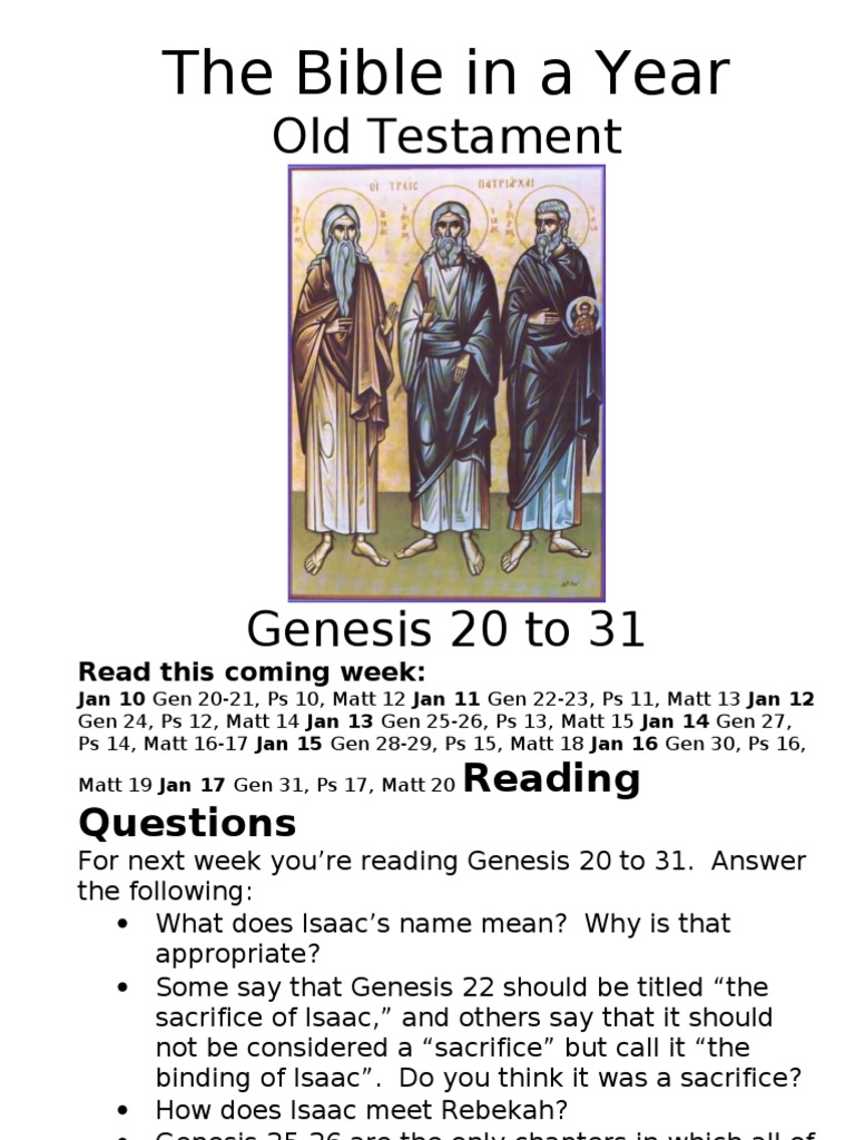 10 OT Genesis 20 To 31 | PDF | Book Of Genesis | Jacob