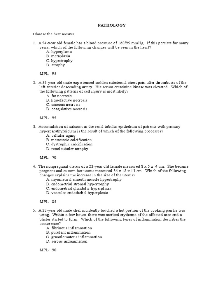 PATHOLOGY Board Exam | PDF