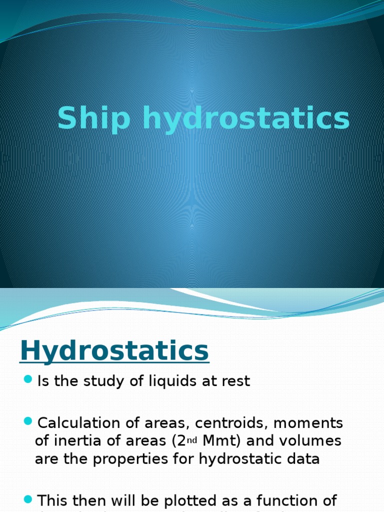 Ship Hydrostatics | PDF | Shipbuilding | Naval Architecture