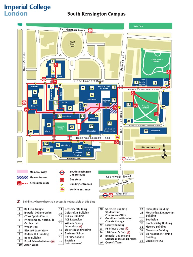 Imperial College Map | PDF | Biological Engineering | Engineering