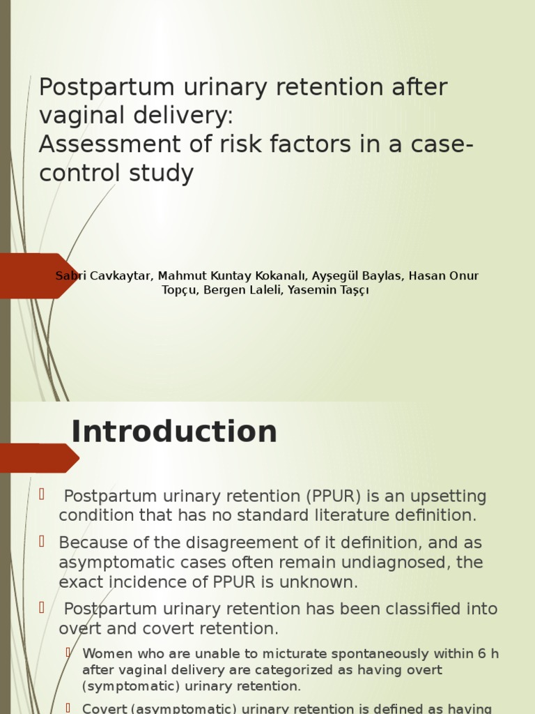 Jurnal - Postpartum Urinary Retention | PDF | Childbirth | Postpartum Period