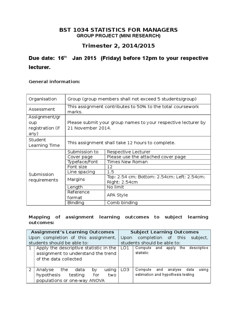 Statistics Assignment Pdf Hypothesis Teaching Mathematics