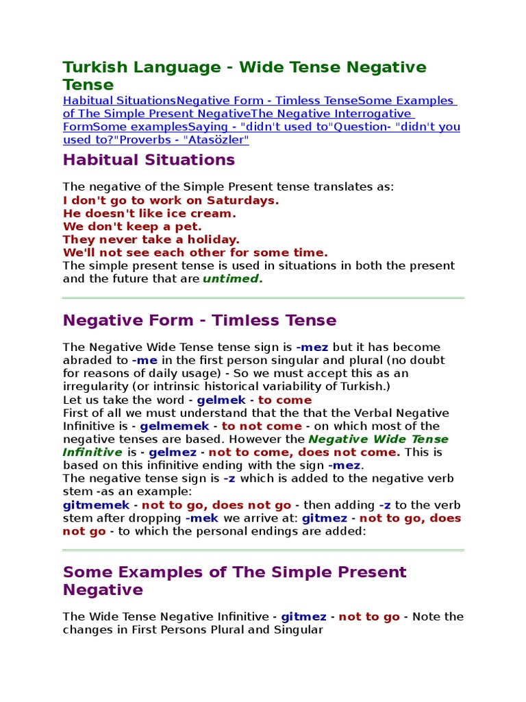5 Simple Present Negative | Grammatical Tense | Verb