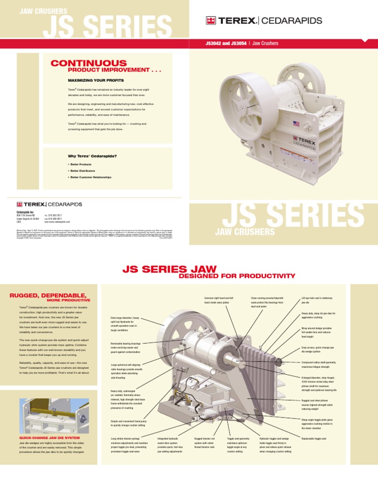 JS Series Jaw Brochure - 2010 PDF | PDF | Industries | Mechanical ...