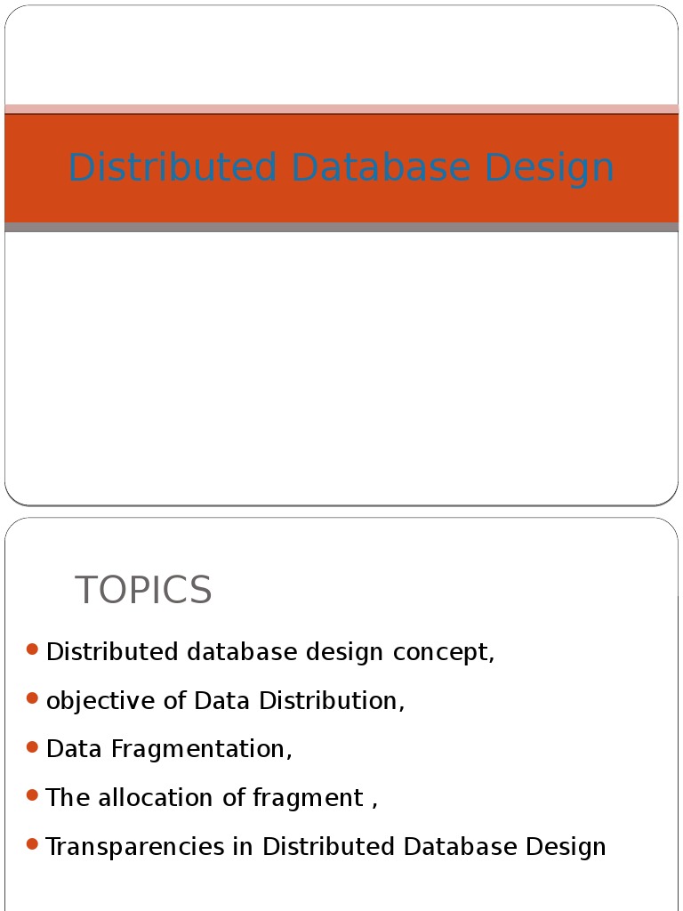 Distributed Database Design Pdf Databases Information Technology Management 7948