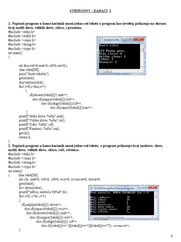 Stringovi Zadaci 11 | PDF