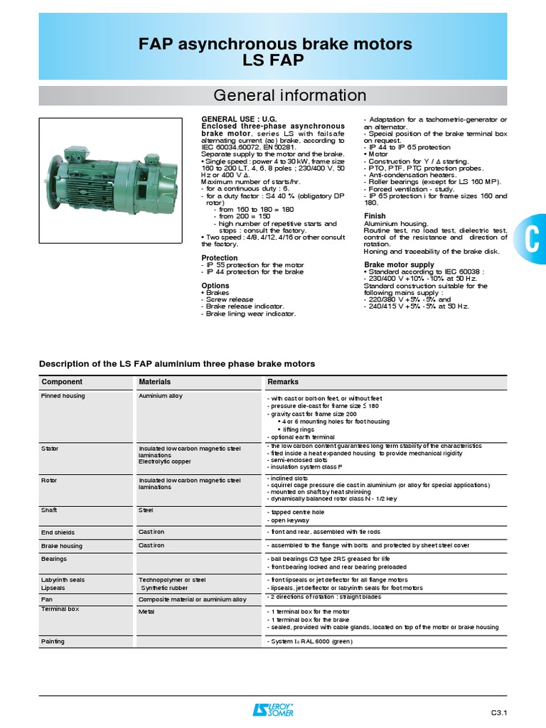 Leroy Somer Motors | PDF | Mechanical Engineering | Machines
