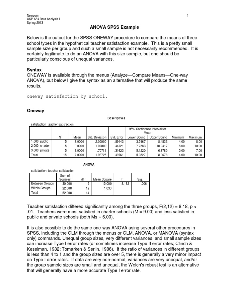 ANOVA Example | PDF | Post Hoc Analysis | Analysis Of Variance