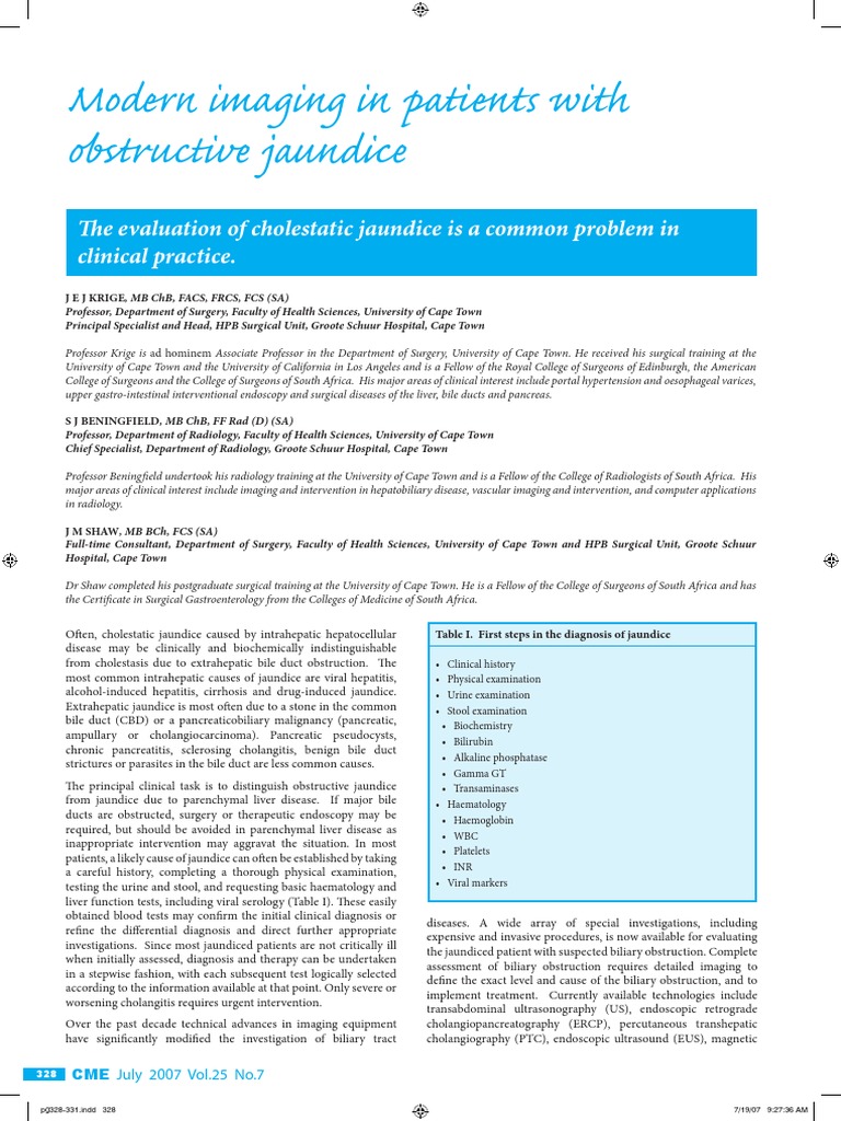 Modern Imaging in Obstructive Jaundice | PDF