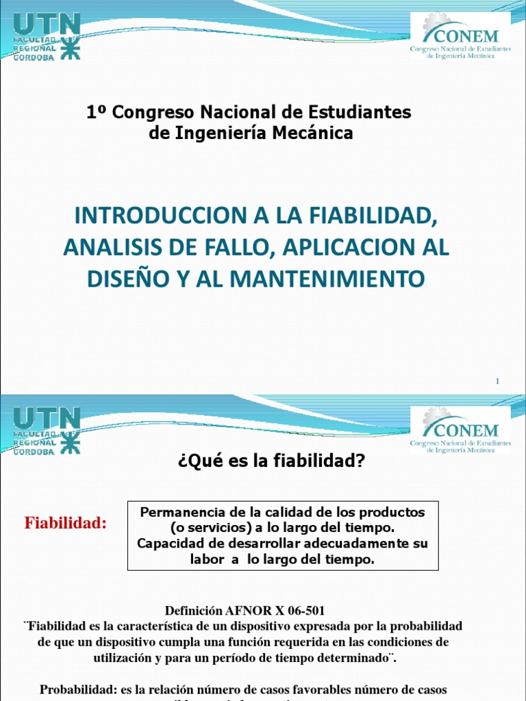 Introduccion a La Fiabilidad | Ingeniería de confiabilidad | Almacén de ...