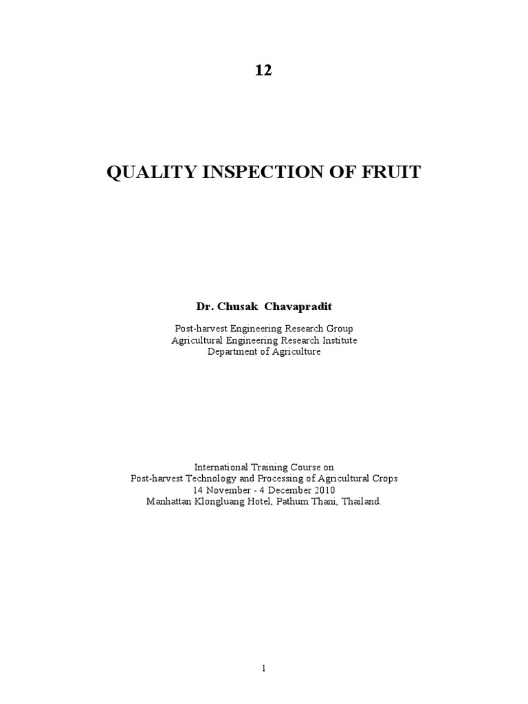 12 Quality Inspection of Fruit | PDF