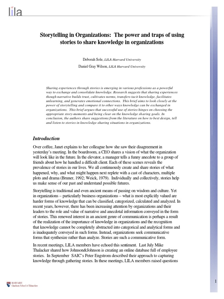 Storytelling in Organizations PDF | PDF | Storytelling | Simulation