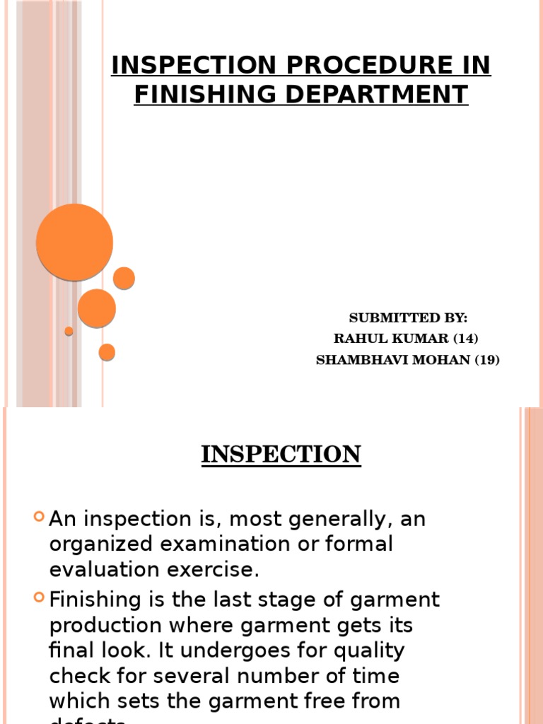 Final Inspection Procedure in Garment Industry | PDF | Audit | Sampling ...
