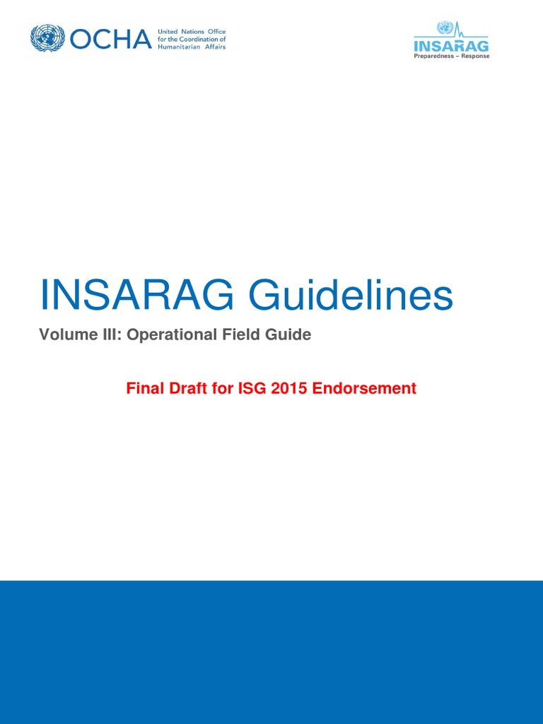 INSARAG Guidelines V3 - Operational Field Guide | Emergency Management ...